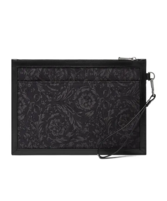 Versace Logo-embellished Zipped Clutch Bag