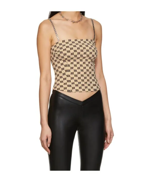 MISBHV Chain Embellished Monogram Top