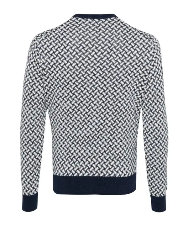 DRUMOHR Crew Neck Intarsia Knit Jumper - Gray