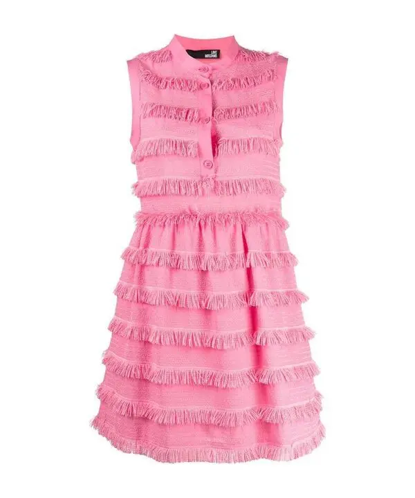 Moschino Sleeveless Layered Fringe Dress