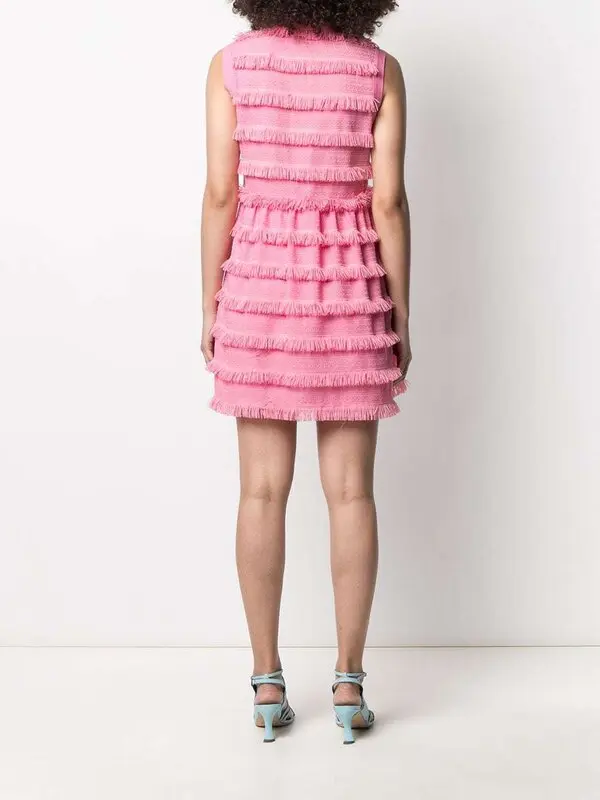 Moschino Sleeveless Layered Fringe Dress