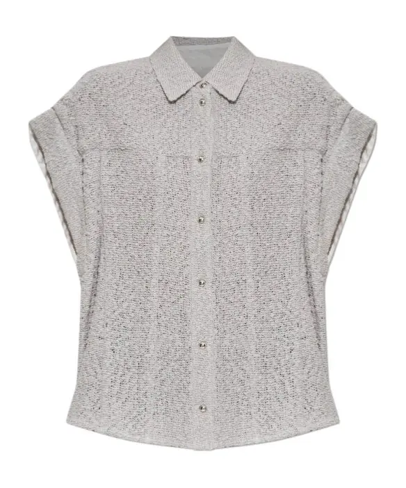 IRO PARIS Samyra Textured Button-fastening Shirt - Gray