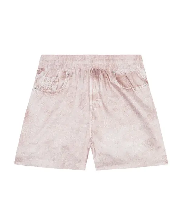 DIESEL® Logo Patch Elastic Waist Shorts - Pink