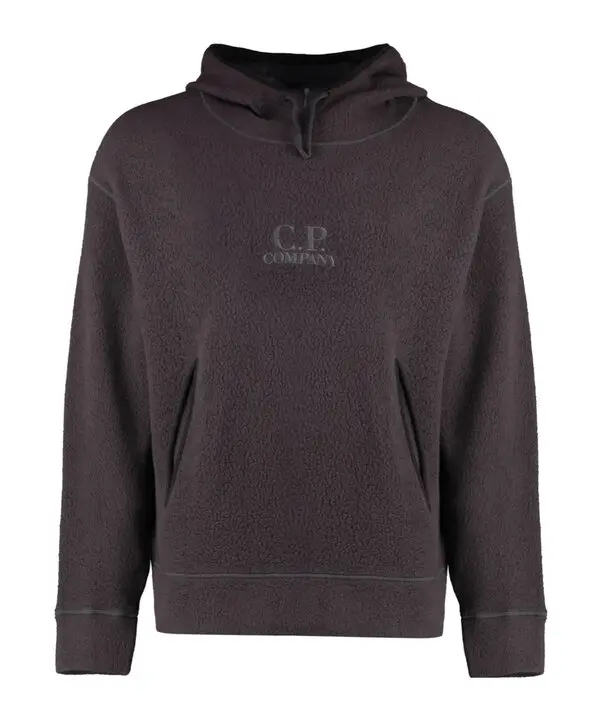 C.P. COMPANY Polar Fleece Hooded Sweatshirt - Black