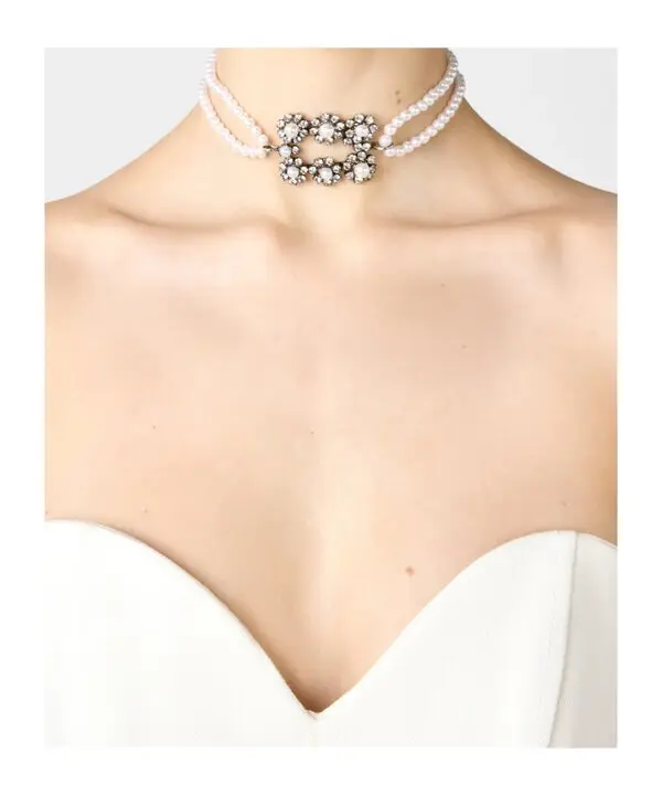 ROGER VIVIER Crystal And Pearl Choker