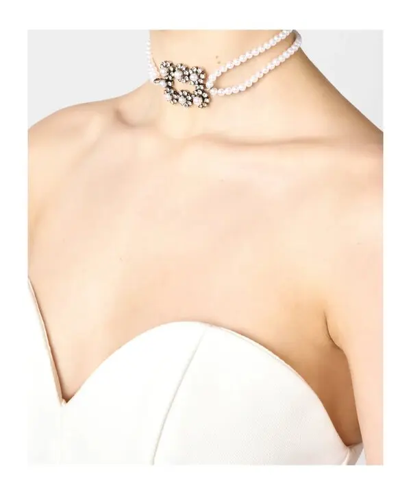 ROGER VIVIER Crystal And Pearl Choker