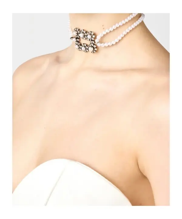 ROGER VIVIER Crystal And Pearl Choker