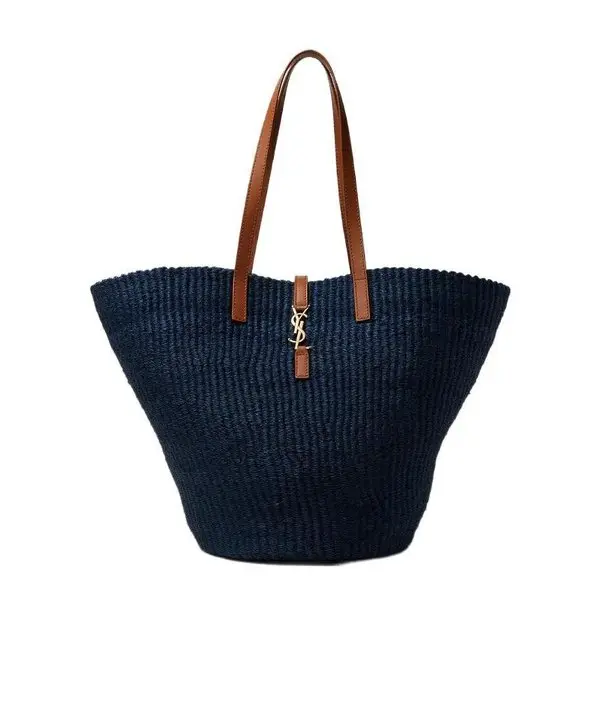 Saint Laurent Monogram Raffia Tote Bag