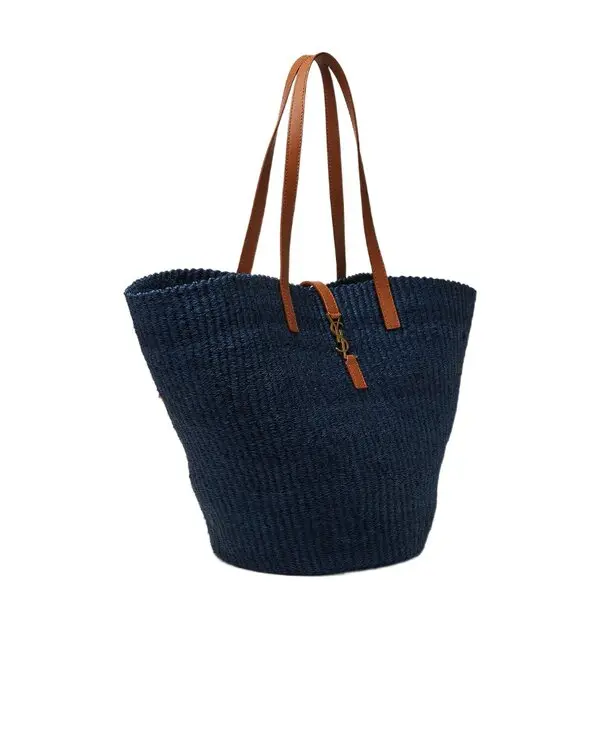 Saint Laurent Monogram Raffia Tote Bag
