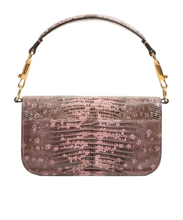 Valentino Garavani Locò Foldover Top Small Shoulder Bag - Brown
