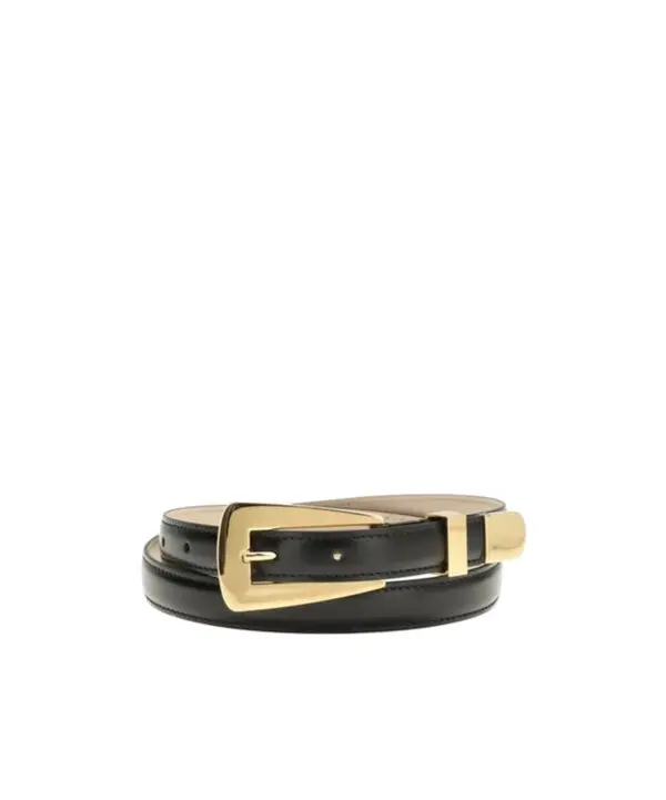 Khaite Lucca Logo Printed Buckle Belt - Black