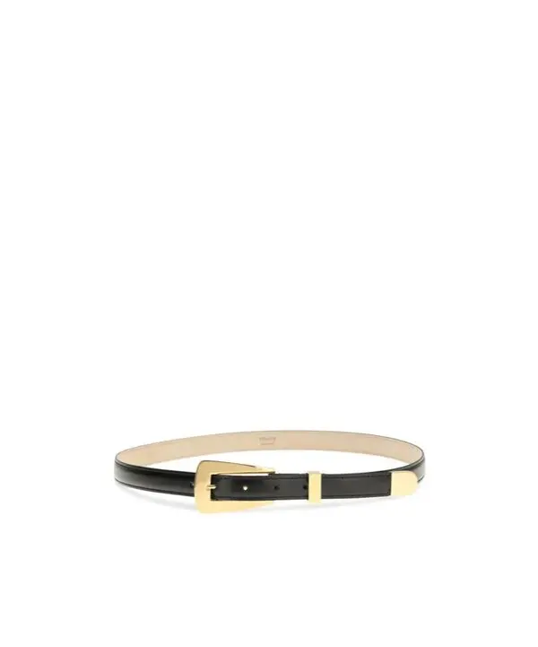 Khaite Lucca Logo Printed Buckle Belt - Black