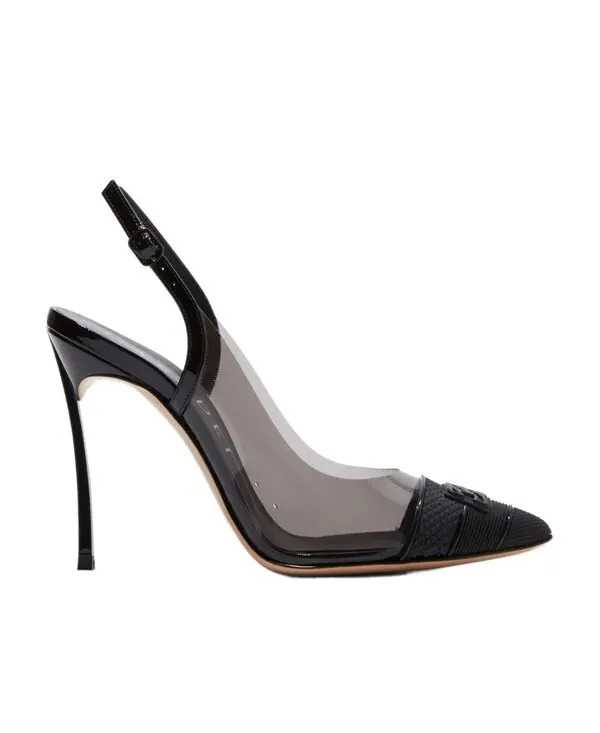 Casadei Blade Pvc Slingback Stiletto Pumps - Black