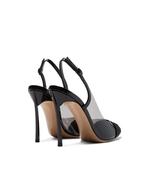 Casadei Blade Pvc Slingback Stiletto Pumps - Black