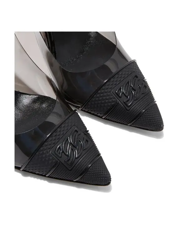 Casadei Blade Pvc Slingback Stiletto Pumps - Black