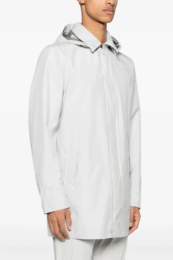 Herno Long-sleeved Hooded Coat - Grey
