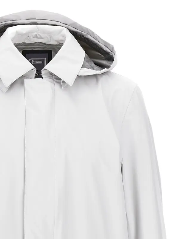 Herno Long-sleeved Hooded Coat - Grey