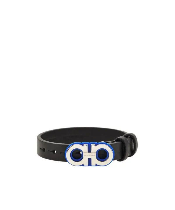 FERRAGAMO Double Gancini Bracelet - Klein Blue/black