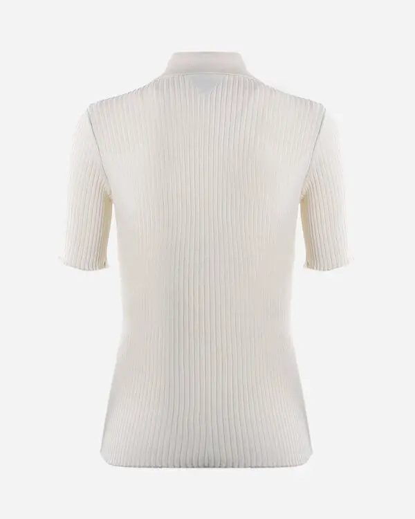 Bottega Veneta Ribbed Short Sleeve Polo Shirt
