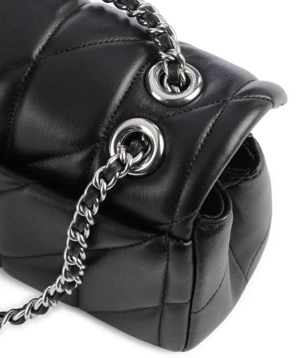 COACH Tabby 20 Logo Plaque Quilted Shoulder Bag - Black