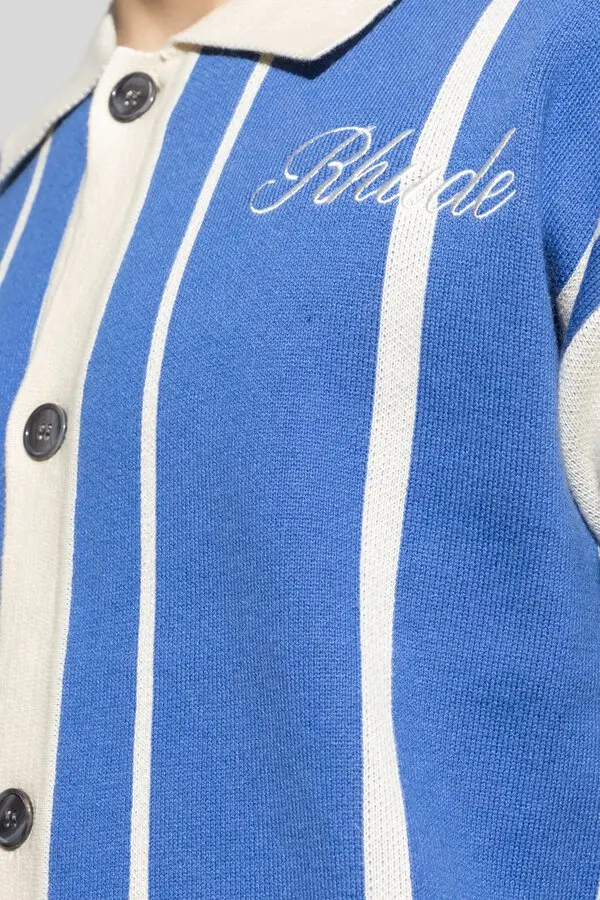 Rhude Logo-embroidery Striped Polo Shirt