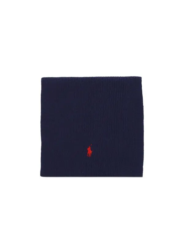 Polo Ralph Lauren Logo Embroidered Knitted Scarf - Black