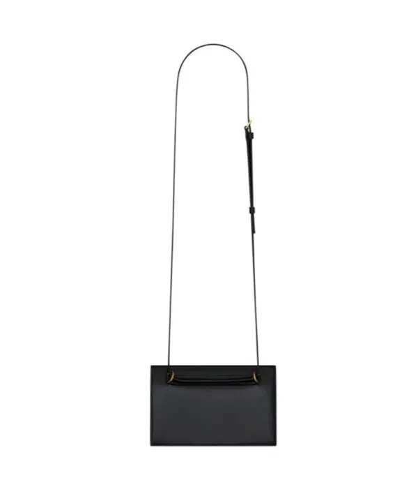Saint Laurent Envelope Foldover Top Mini Shoulder Bag With Cassandre Buckle