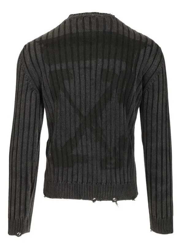 Off-White Distressed Arrow Rib Knit Jumper