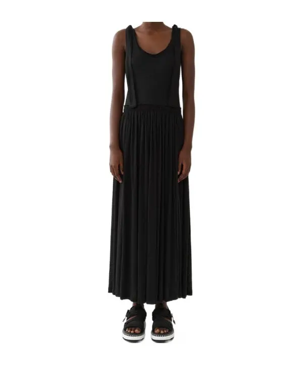 Chloé Sleeveless Maxi Dress With Knotted Straps And Pleated Skirt