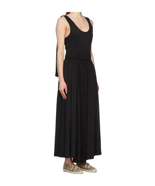 Chloé Sleeveless Maxi Dress With Knotted Straps And Pleated Skirt