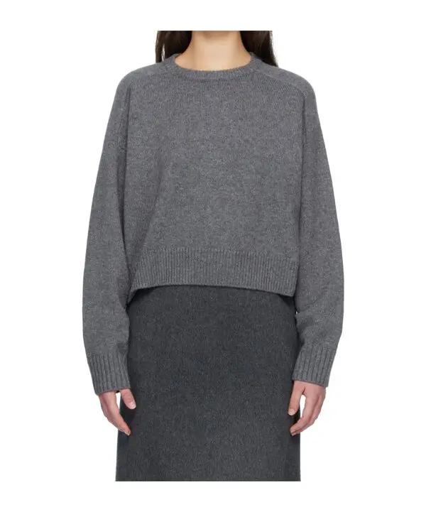 Loulou De Saison Cropped Rib-knit Sweater - Gray