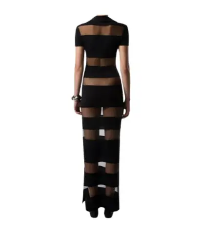 Coperni Striped Sheer Polo Maxi Dress
