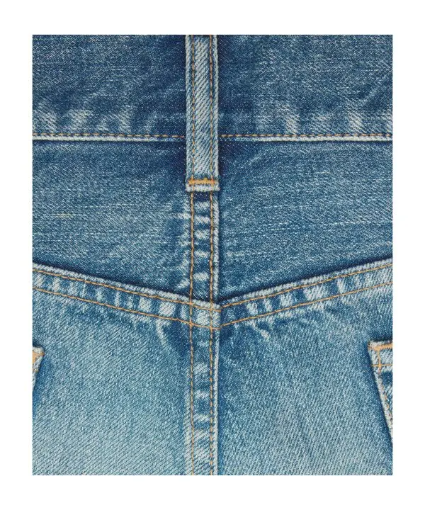 Celine Electric Sky Wash Denim Skate Shorts