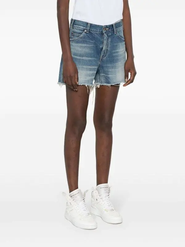 Celine Electric Sky Wash Denim Skate Shorts