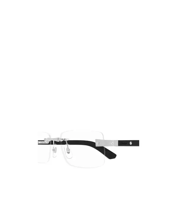 Cartier Santos De Rectangle Rimless Eyeglasses - Black