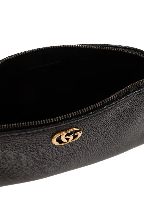 Gucci Logo Plaque Makeup Bag With Bamboo Handle