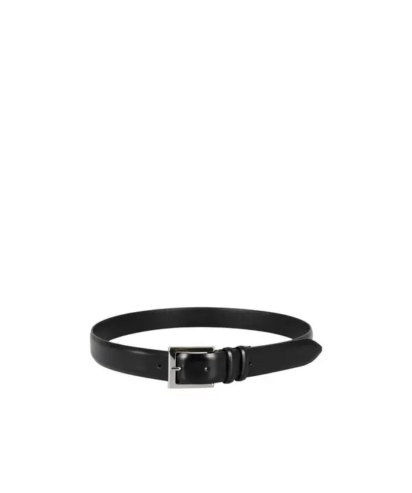 ORTIGNI Brushed Leather Belt - Black