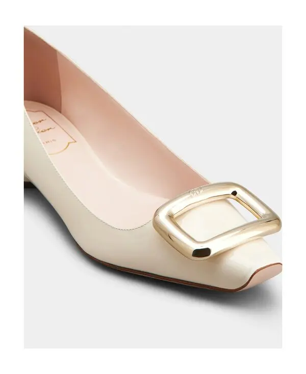 ROGER VIVIER Square Toe Buckle Ballerina Flats