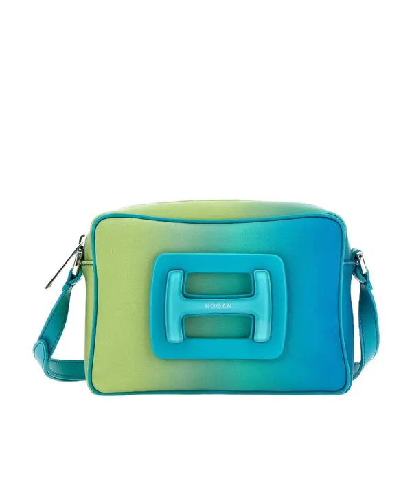 Hogan Logo Plaque Zip-up Shoulder Bag - Green