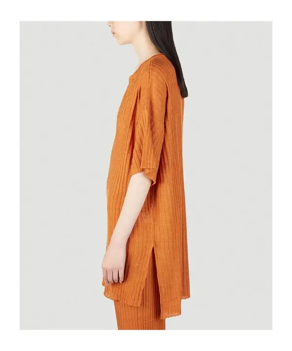 Rodebjer Short-sleeved Ribbed Knit Sweater
