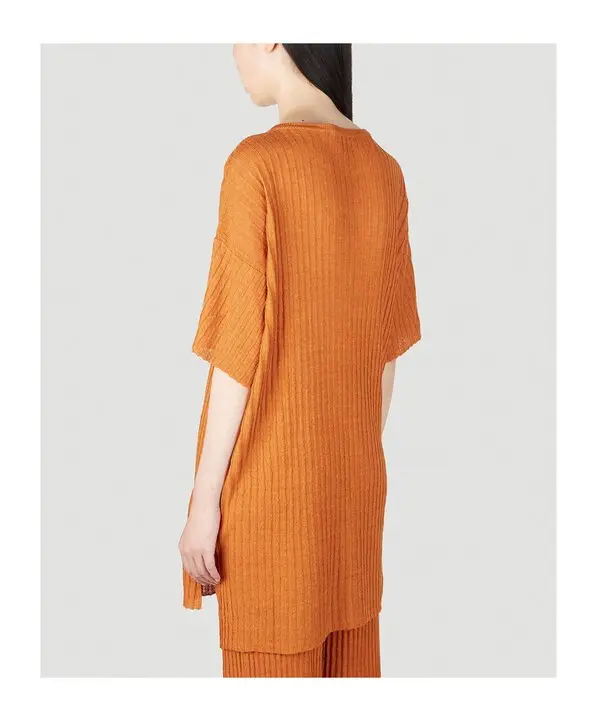 Rodebjer Short-sleeved Ribbed Knit Sweater