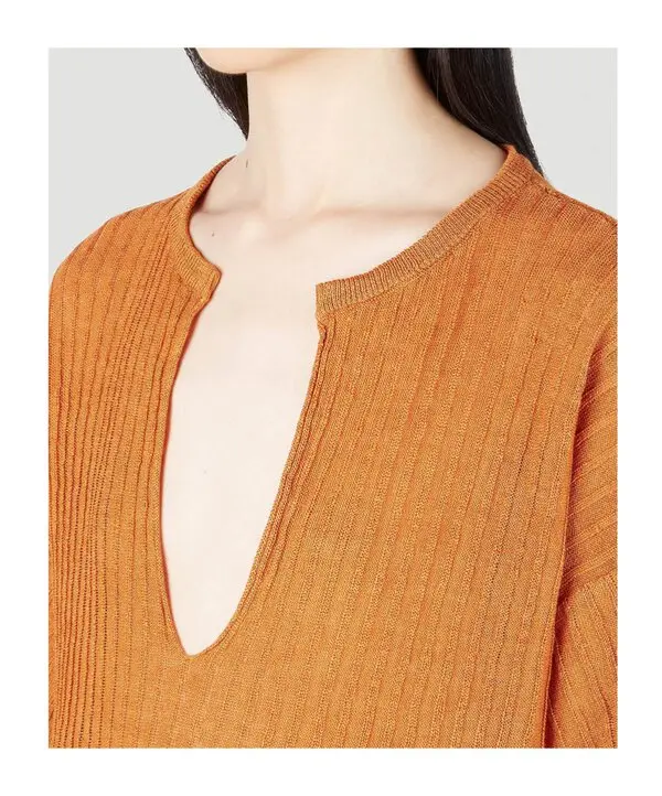 Rodebjer Short-sleeved Ribbed Knit Sweater