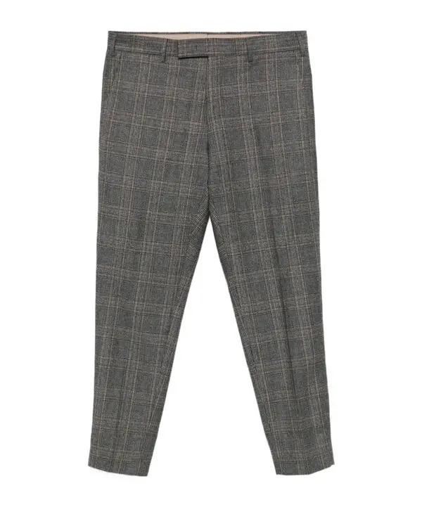 PT TORINO Tailored Checked Trousers - Black