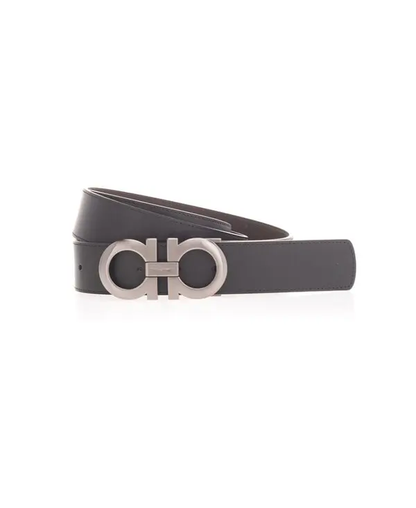 FERRAGAMO Gancio Belt - Black/walnut