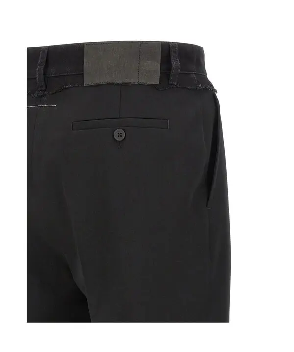 MAISON MARGIELA Wide-leg Trousers With Trompe L'oeil Denim Waistband