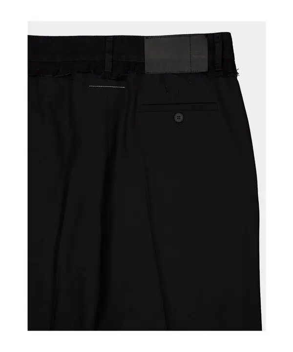 MAISON MARGIELA Wide-leg Trousers With Trompe L'oeil Denim Waistband
