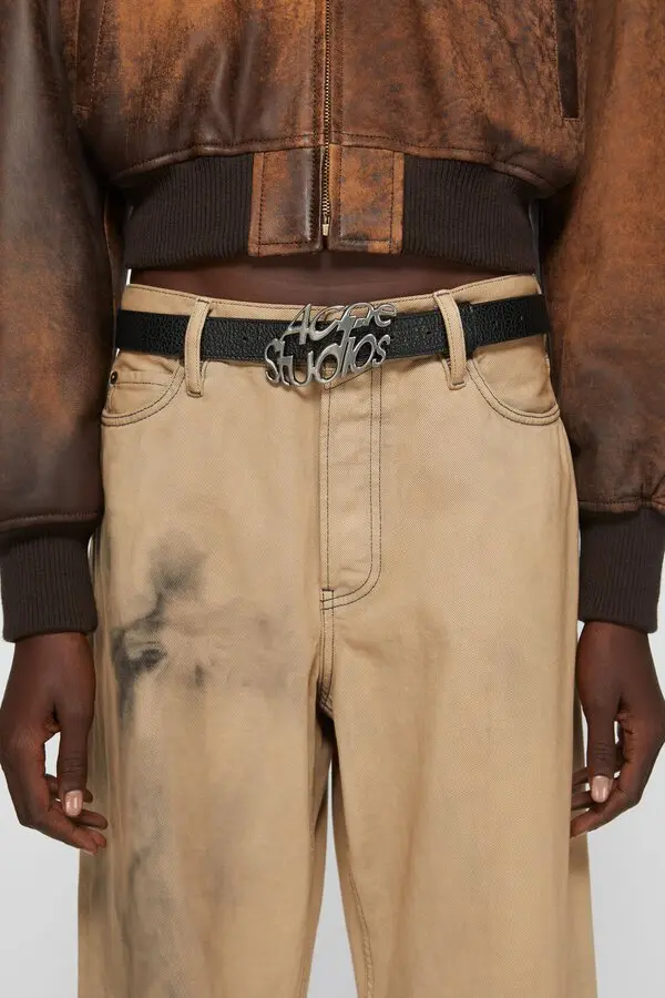 Acne Studios Logo Plaque Leather Belt