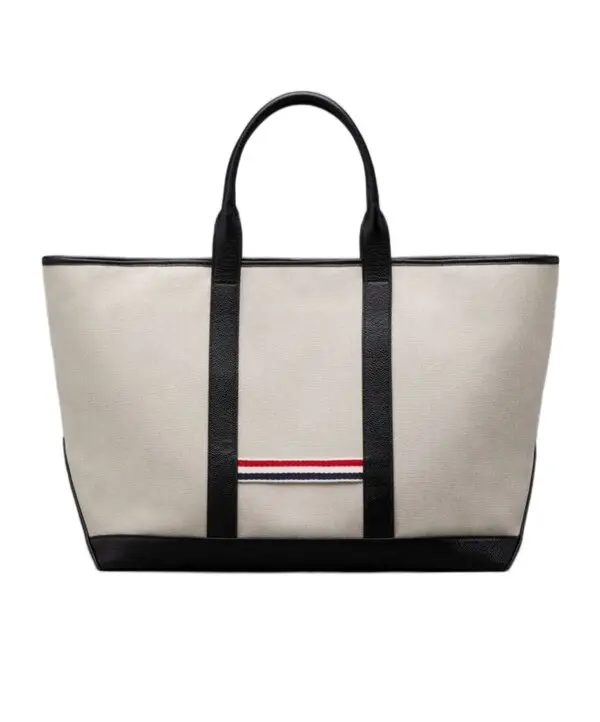 Thom Browne Medium Rwb Stripe Top Handle Bag - Black