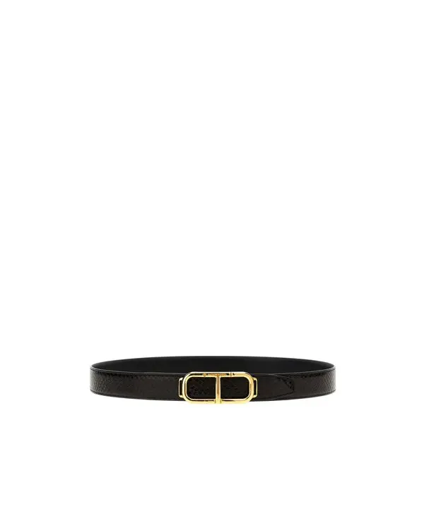 TOM FORD T Logo Reversible Belt - Black