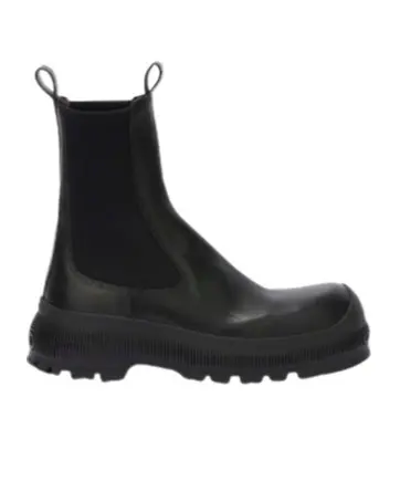 JIL SANDER Chelsea Boots With Elastic Sides And Lug Sole - Black